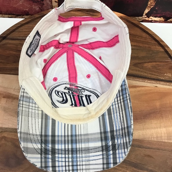 miller | Accessories | Miller Lite Beer Hat Cap Plaid Front Blue Pink ...